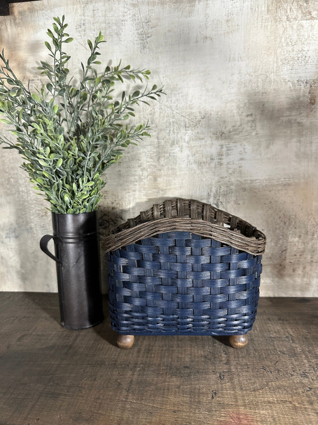 Napkin Basket / Table Top Basket / Handwoven Basket / Painted Basket ...