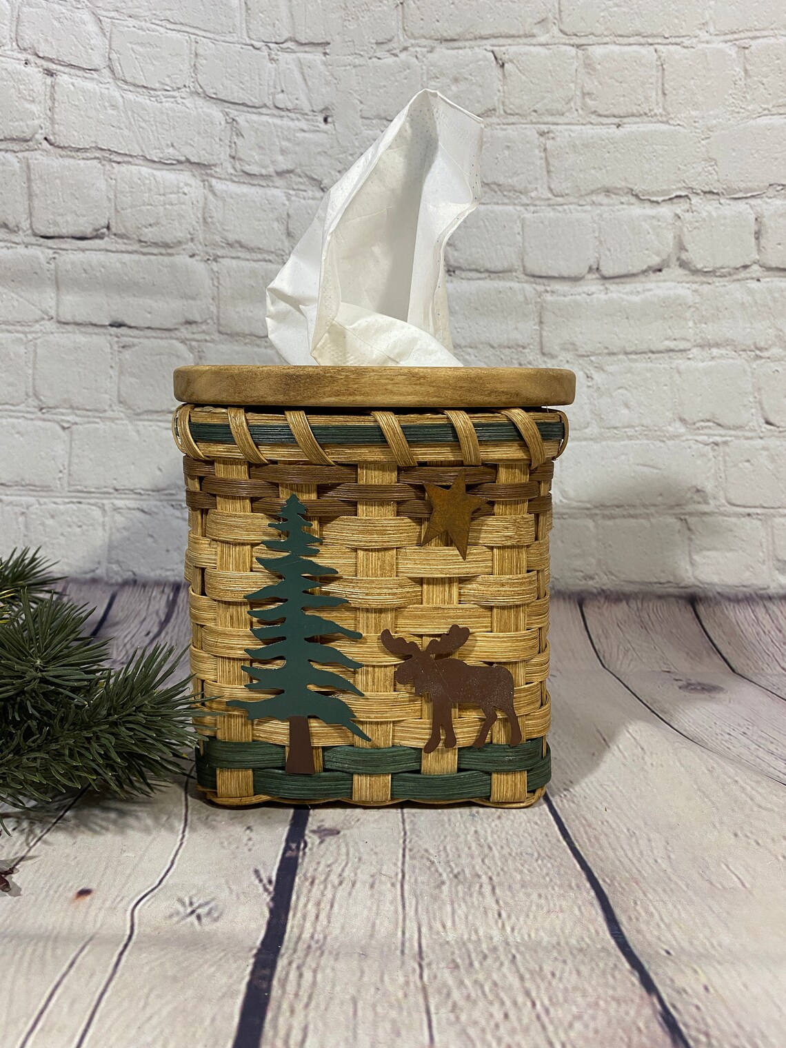 Tissue Basket-moose Tissue Box Handwoven Basket - Etsy