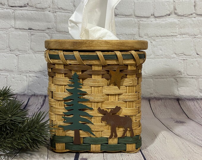 Tissue Basket-moose- Tissue Box- Handwoven Basket - Etsy