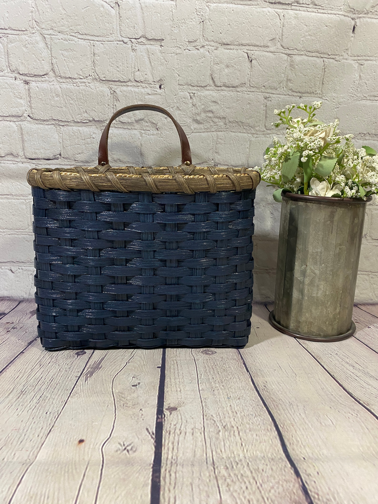 Mail Basket / Wall Basket-painted / Primitive Style Wall Basket ...