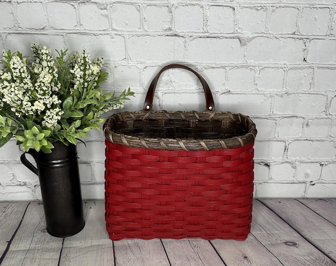 Mail Basket / Wall Basket-painted / Primitive Style Wall Basket ...