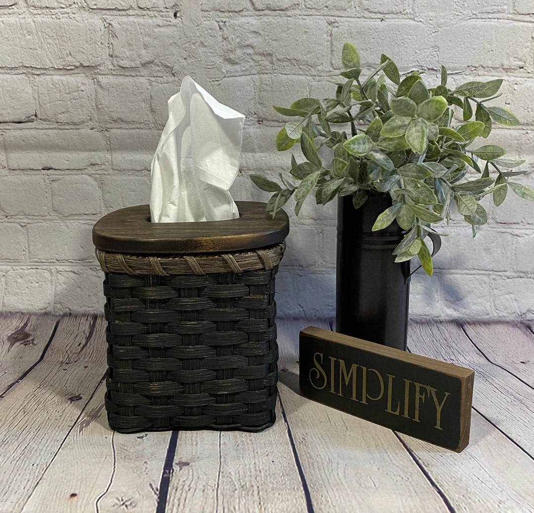 Tissue Box Cover: Tissue Basket-black Primitive Style - Etsy