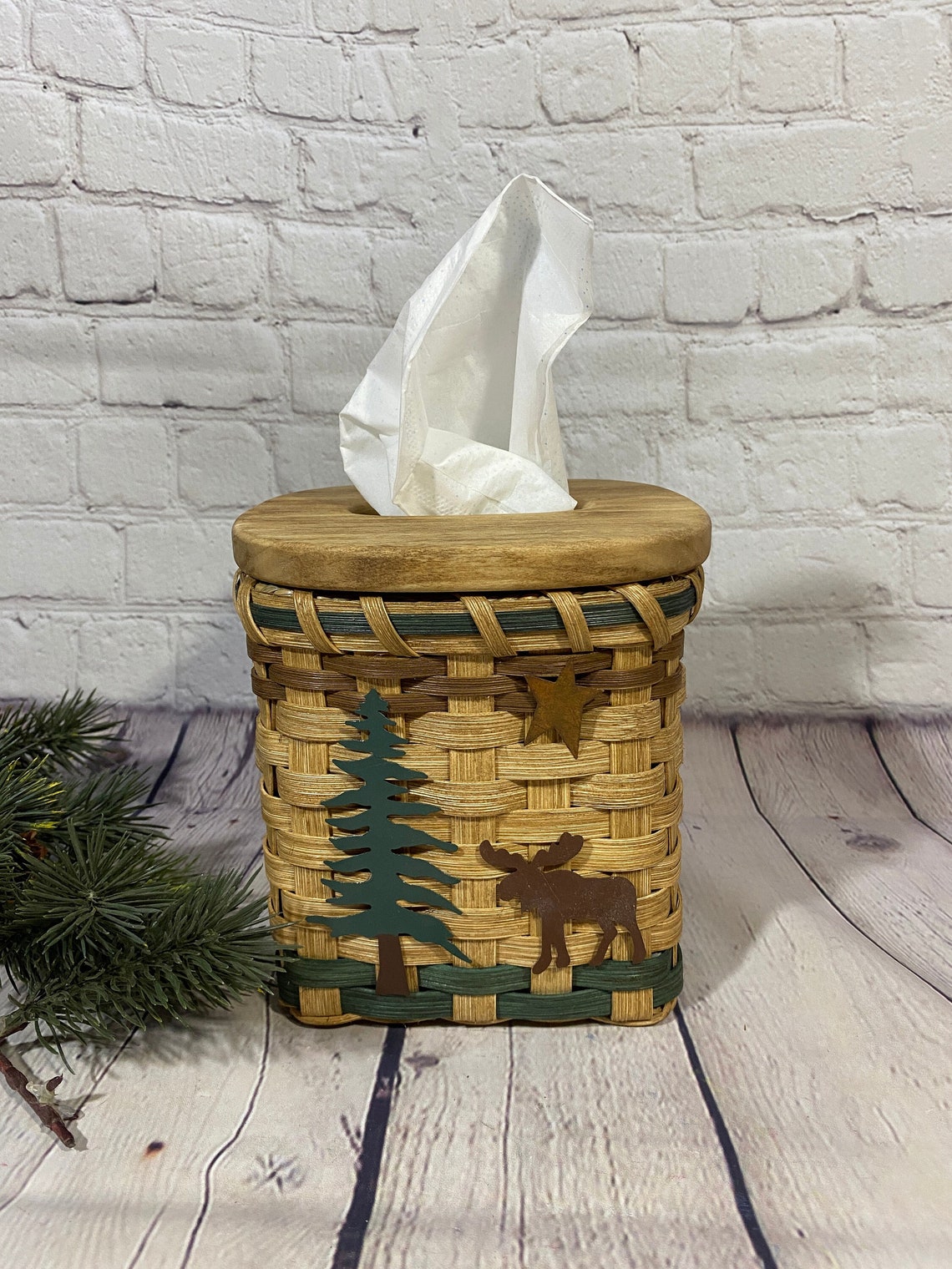 Tissue Basket-moose Tissue Box Handwoven Basket - Etsy