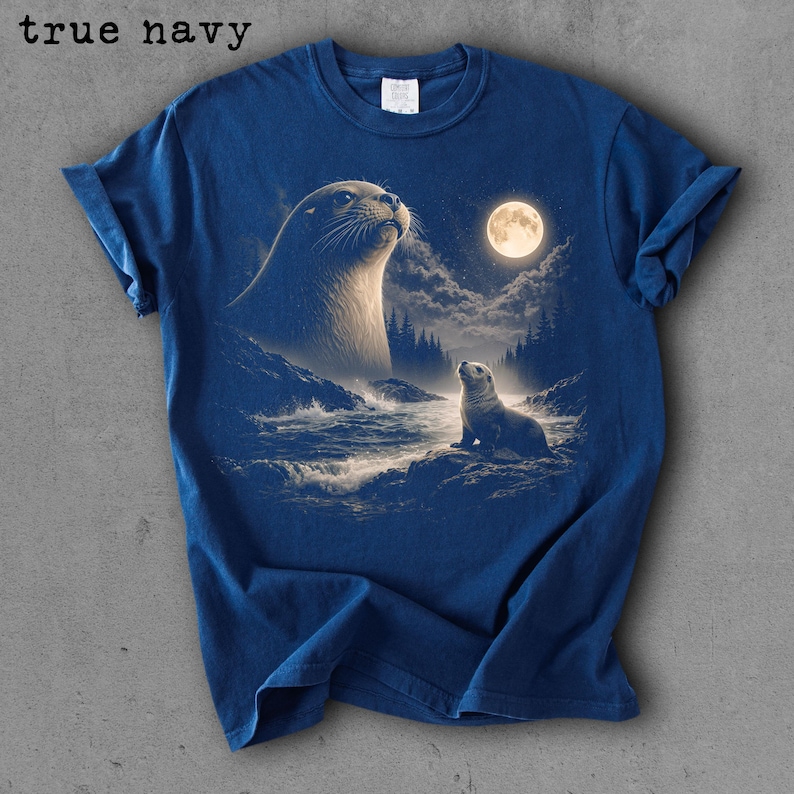 Comfort Colors® Seal Moon Shirt, Seal Howling to the Moon Shirt ...
