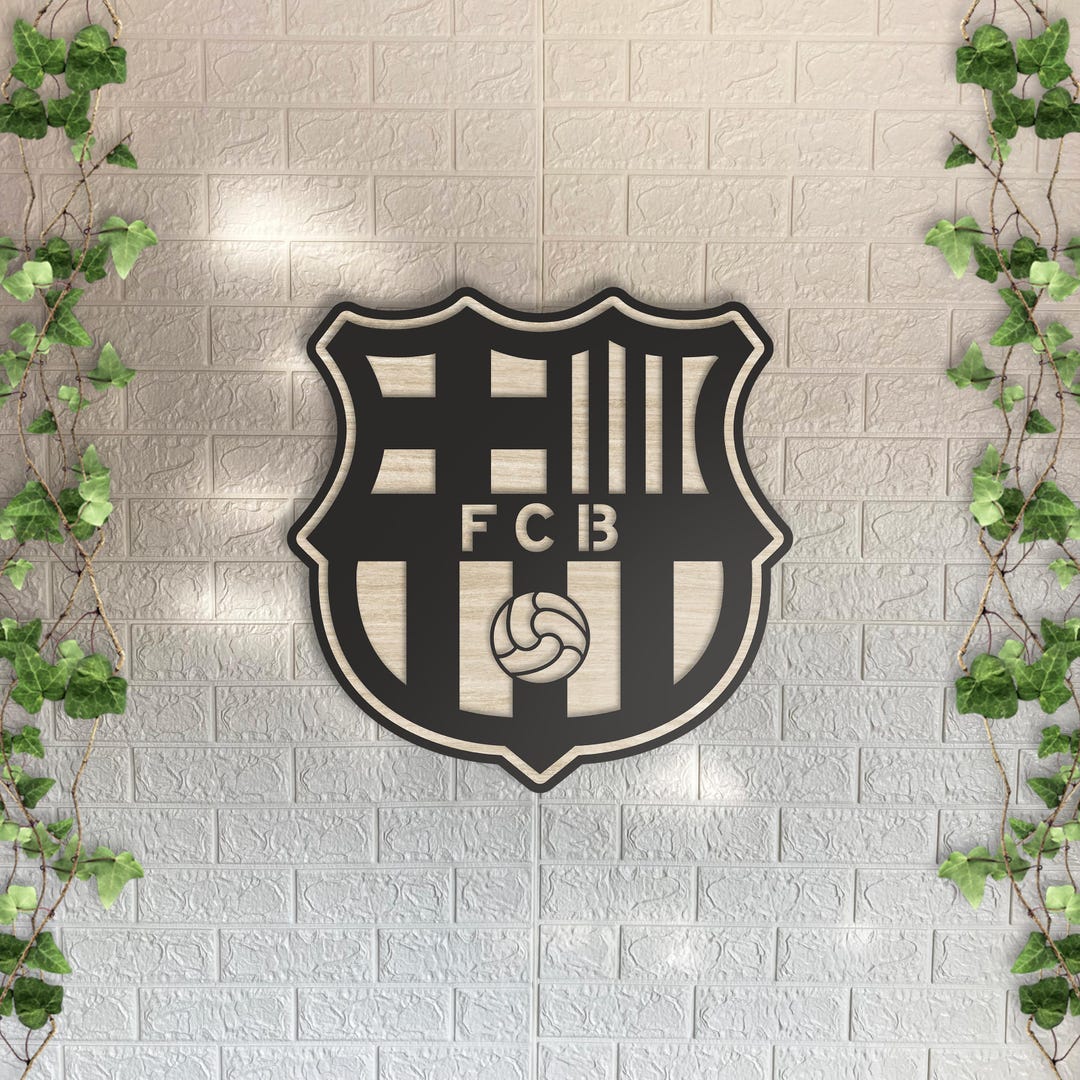 Barcelona Wooden Wall Art: Laser Cut Rustic Football Team Decor - Etsy
