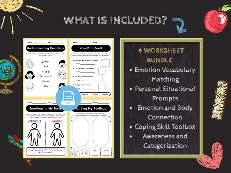 Understanding Emotions Worksheets for Elementary Students | Printable ...