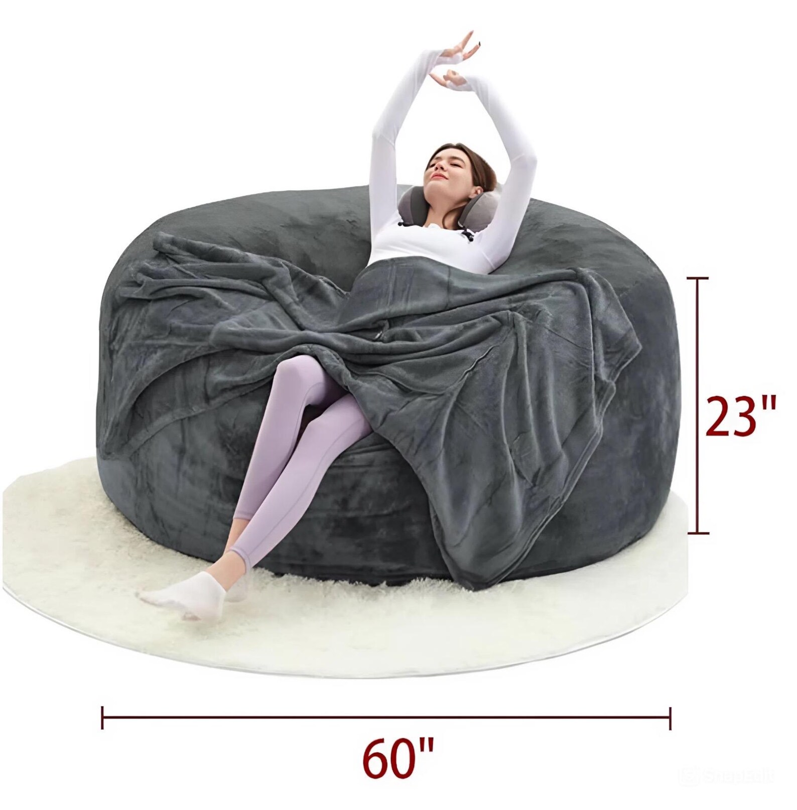 Giant Fluffy Faux Fur Bean Bag Chair: Cozy Lounger for Adults & Kids - Etsy