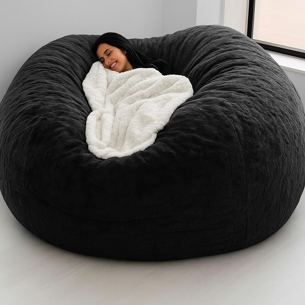 Giant Fluffy Faux Fur Bean Bag Chair: Cozy Lounger for Adults & Kids - Etsy