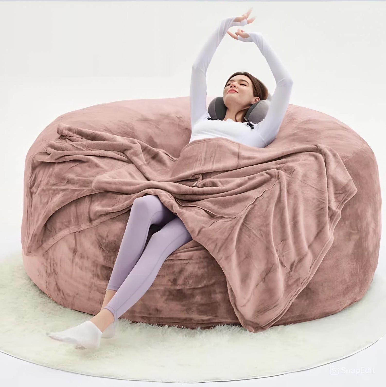 Giant Fluffy Faux Fur Bean Bag Chair: Cozy Lounger for Adults & Kids - Etsy