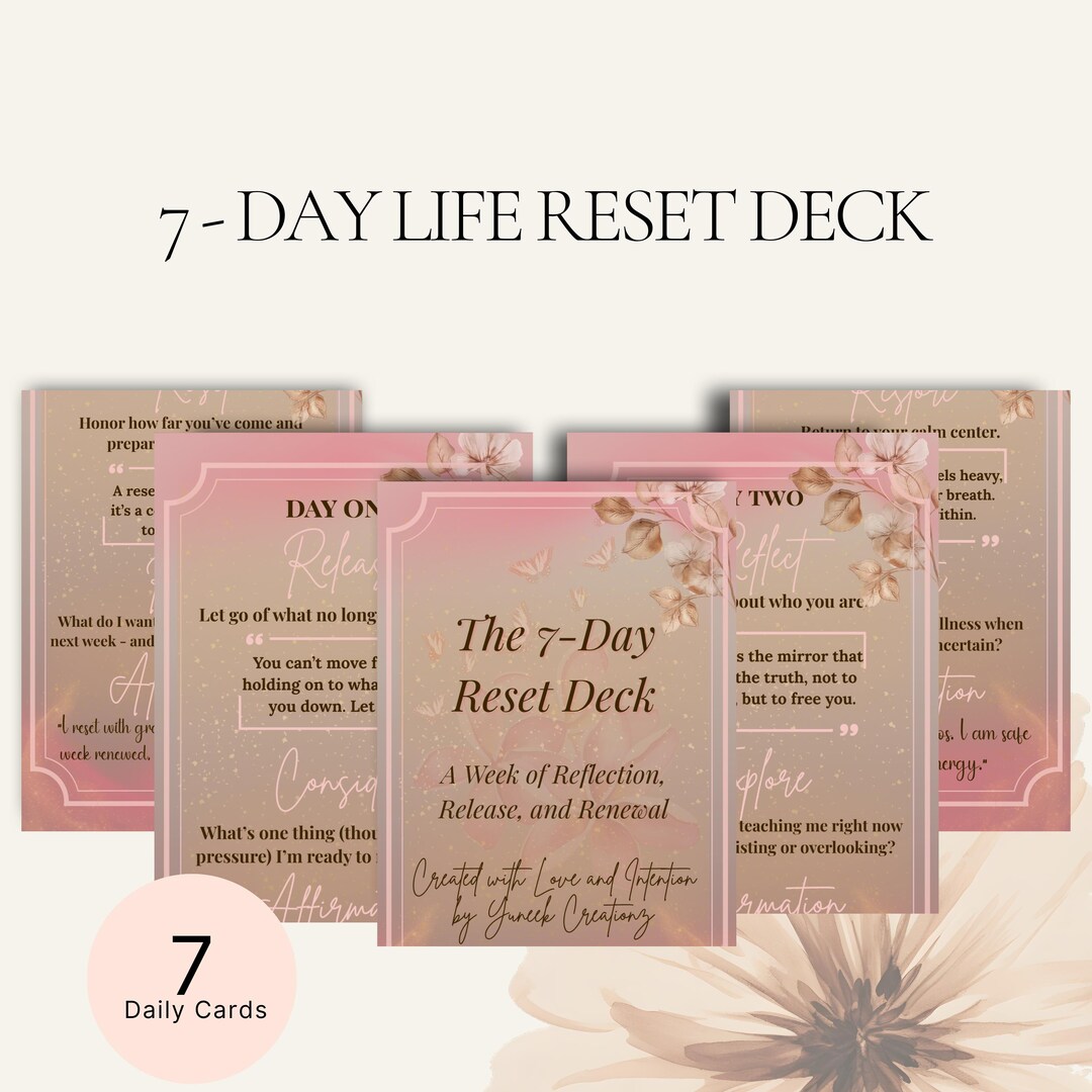7-day Reset Card Deck: Mindfulness Reflection (PDF Pattern) - Etsy