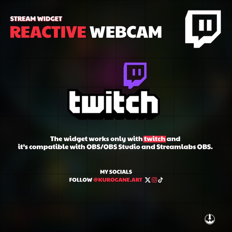 Reactive Webcam Widget in 4 Sizes - Twitch Overlay Reacts to Subs, Tips ...