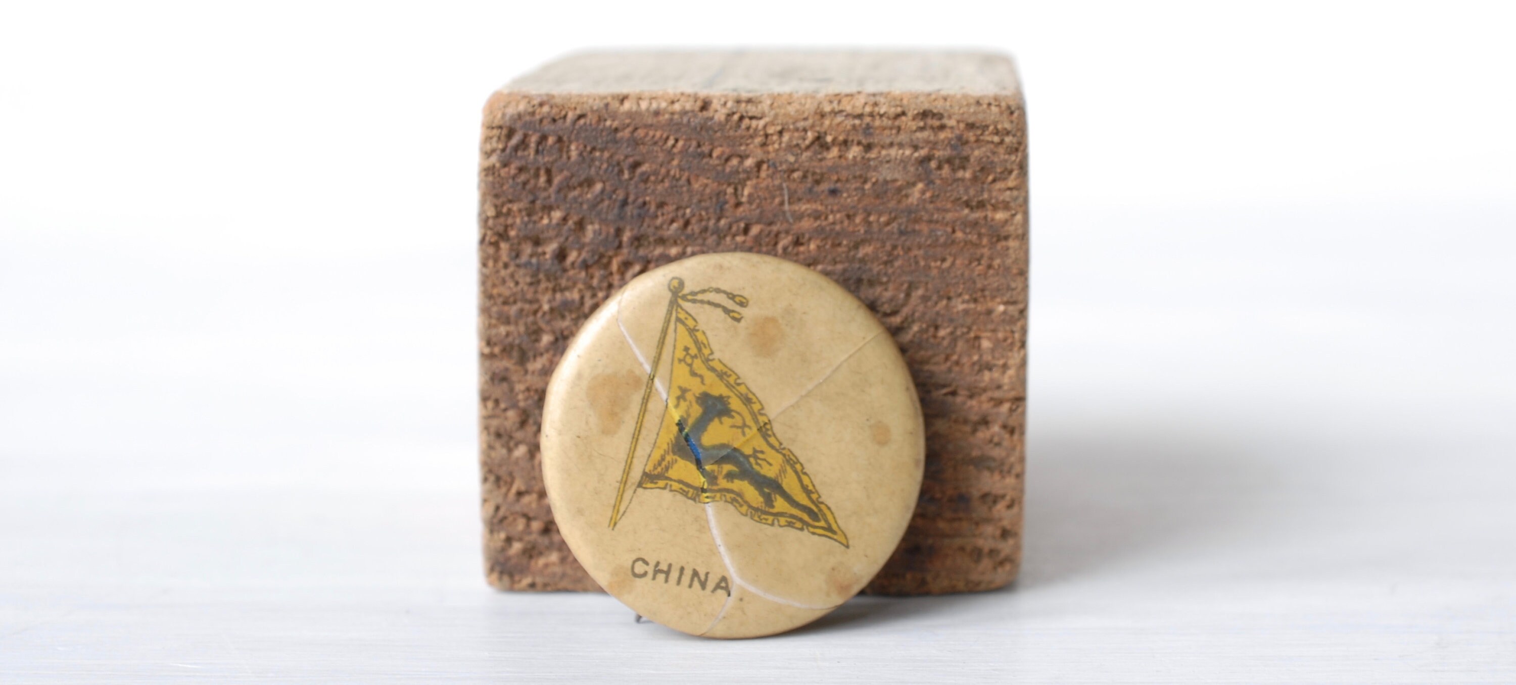 Antique China Flag Pin, Chinese Sweet Caporal Country Celluloid Pinback ...