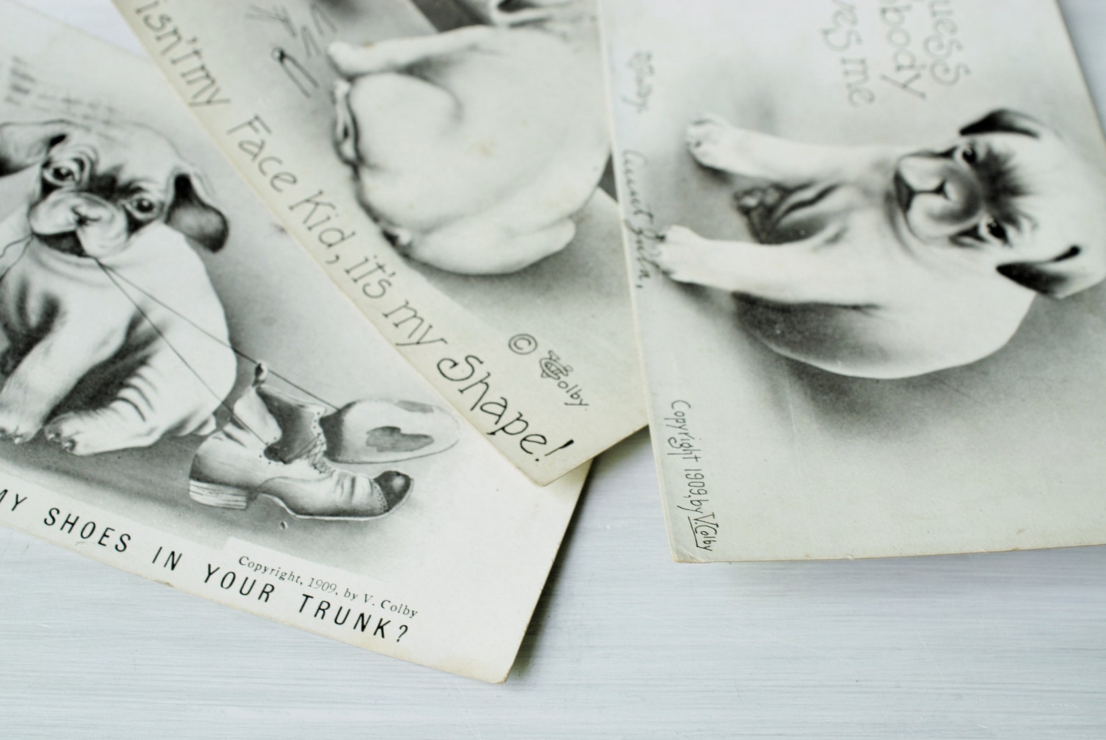 3 Antique Sad Puppy Postcards Vincent Colby Artist Signed - Etsy