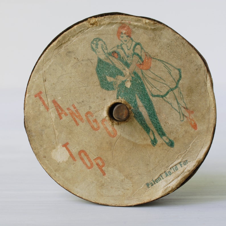 Antique Tango Top, Spinning Top Metal Toy With 1910s Tango Dancers ...