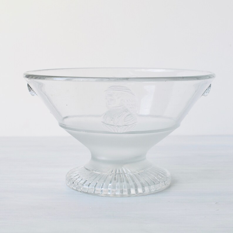 Antique Actress Pattern Pressed Glass Footed Bowl, Theatrical or Opera ...