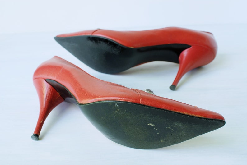 Vintage Kenneth Cole Red Stiletto High Heel Pumps 1980s - Etsy
