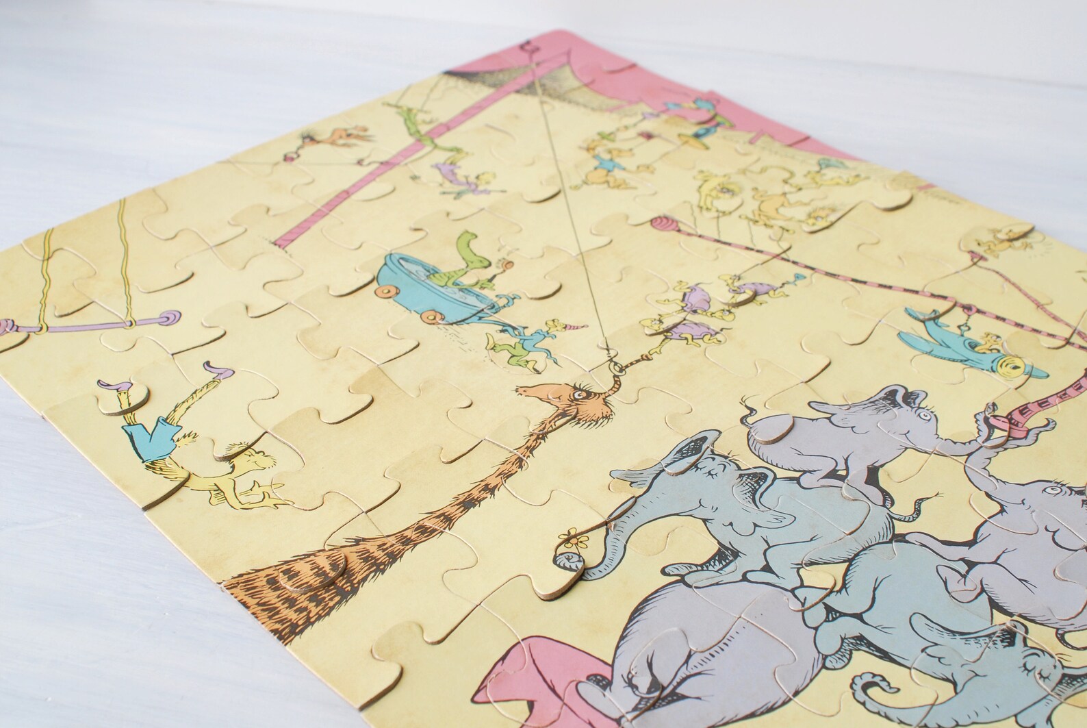 Vintage Dr. Seuss Jigsaw Puzzle, Circus Mcgurkus 60 Piece Kids' Picture ...