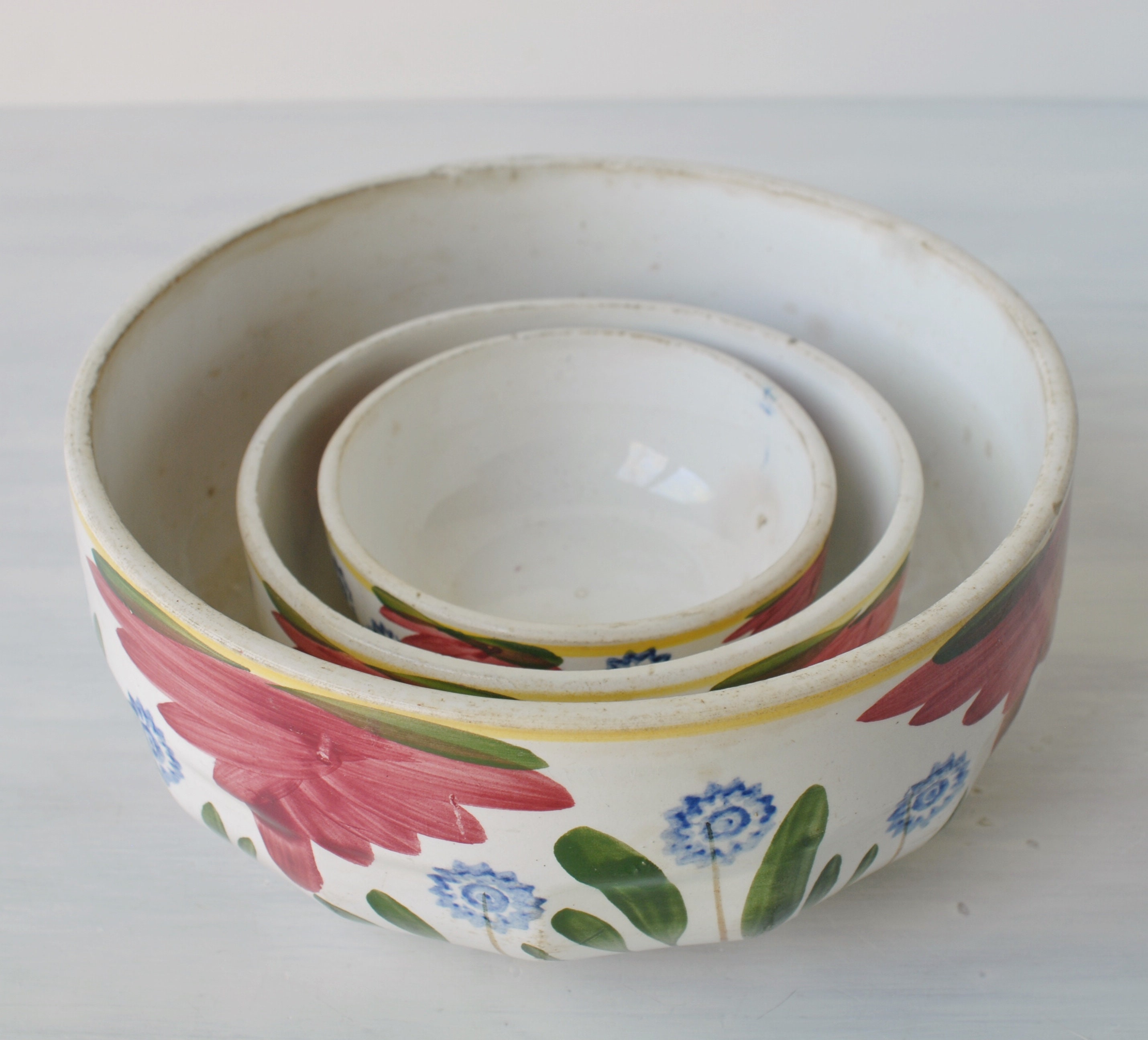 Vintage Stick Spatterware Faience Nesting Bowl Set Imperiale - Etsy