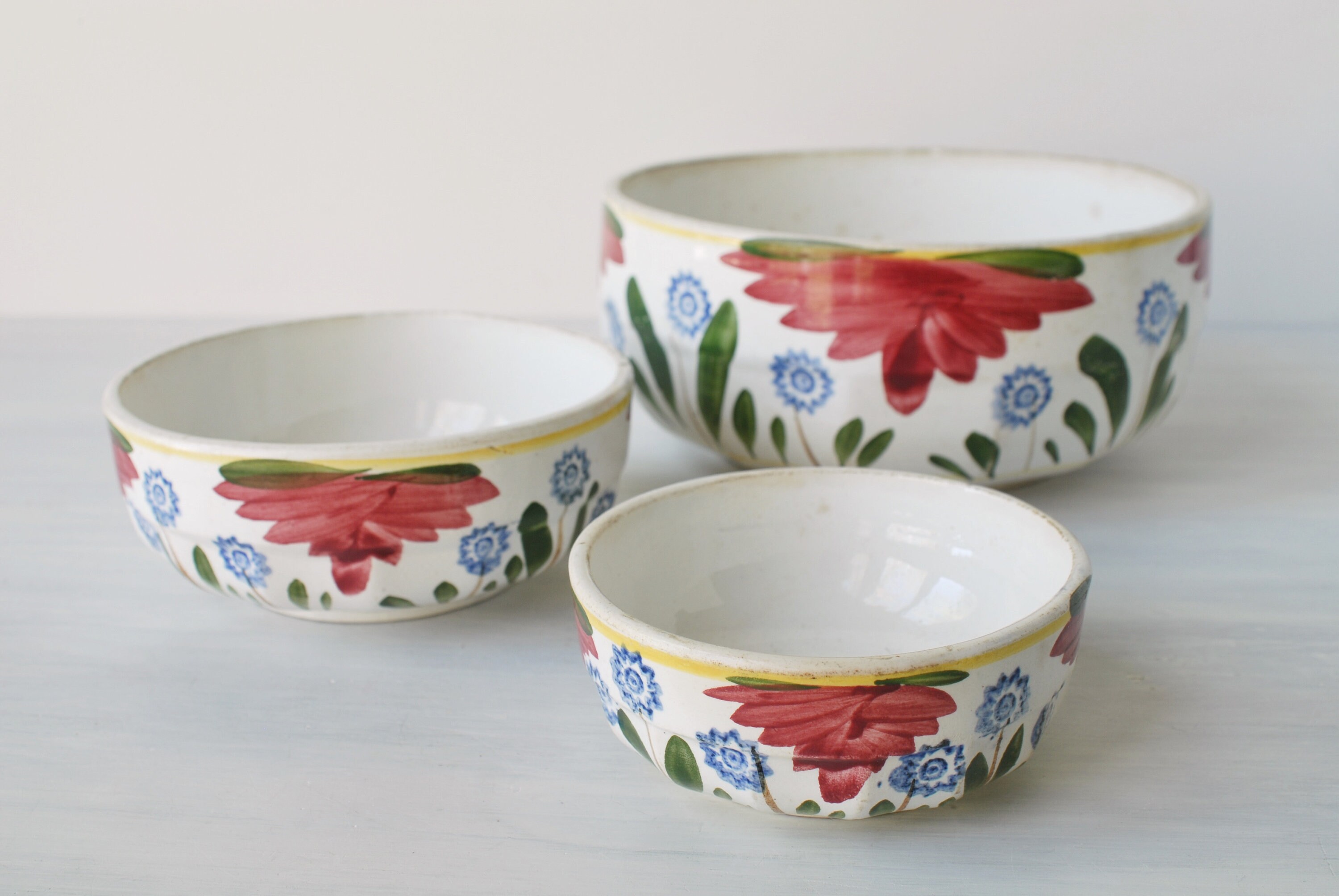 Vintage Stick Spatterware Faience Nesting Bowl Set Imperiale - Etsy