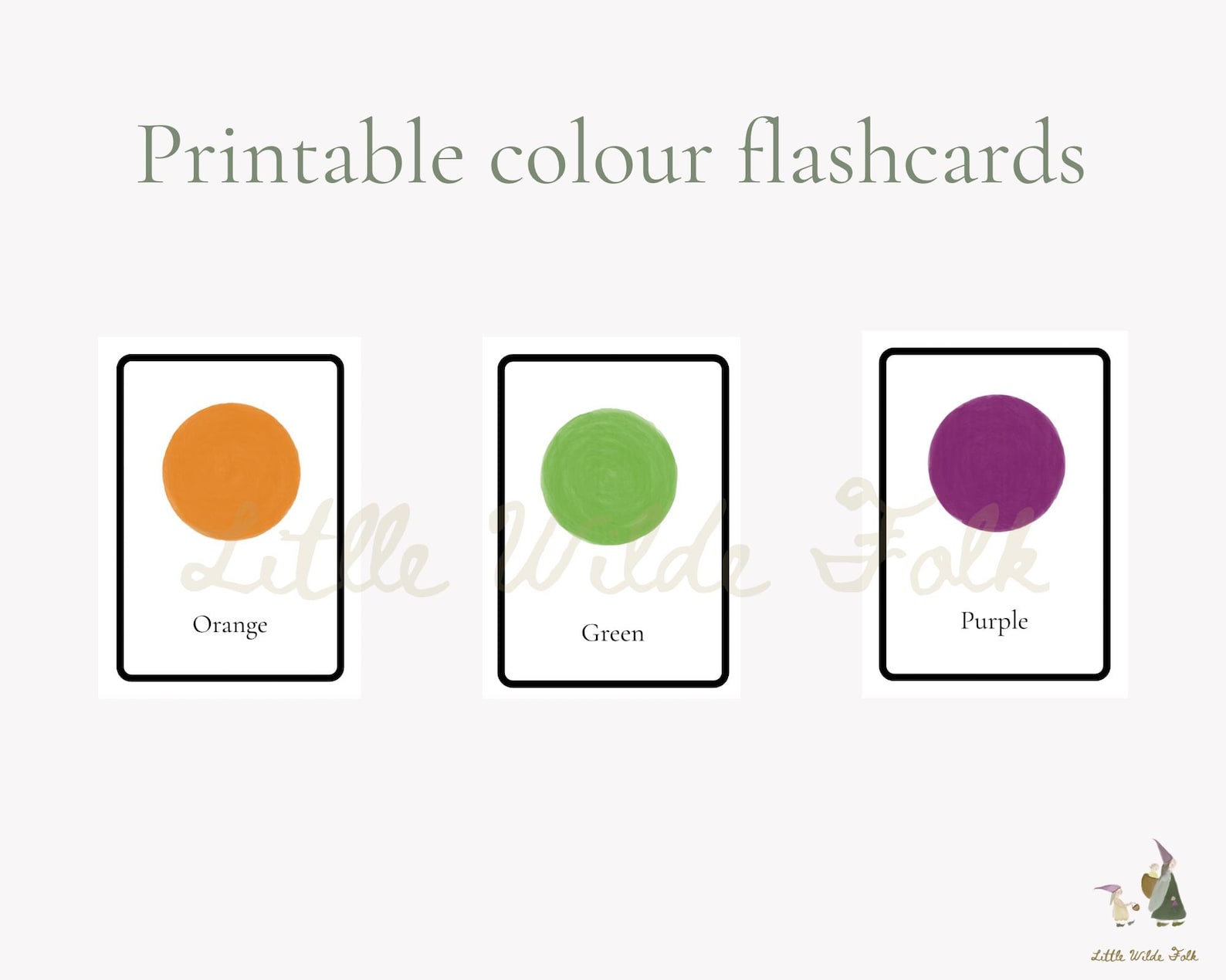 Printable Colour Flashcards for Kids – Nature-inspired Watercolour ...
