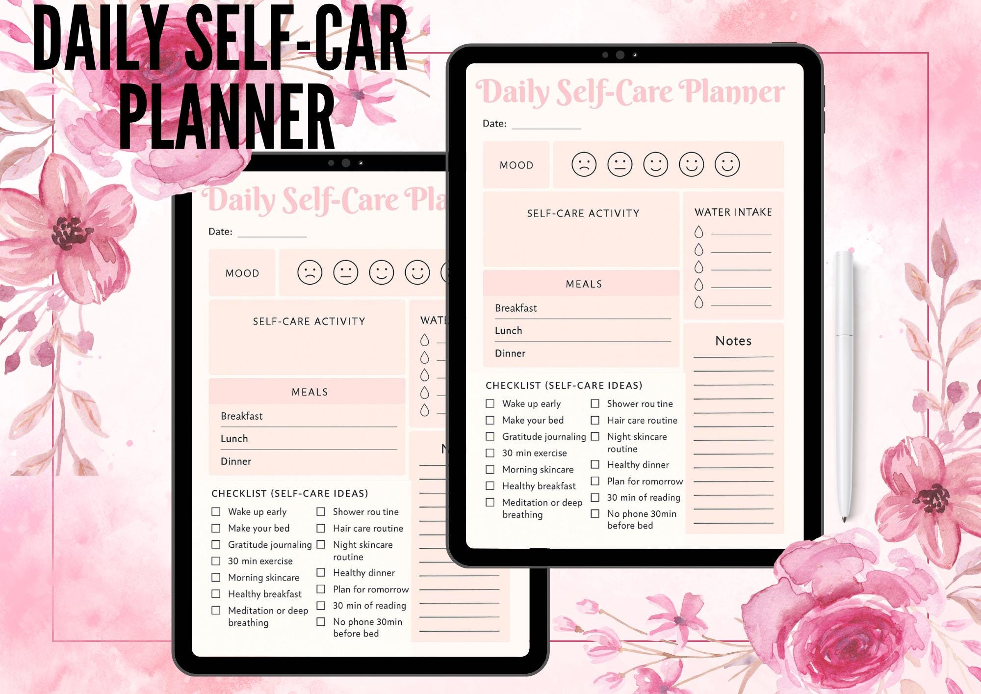 Daily Self-care Planner | Printable Wellness Tracker | Mental Health ...