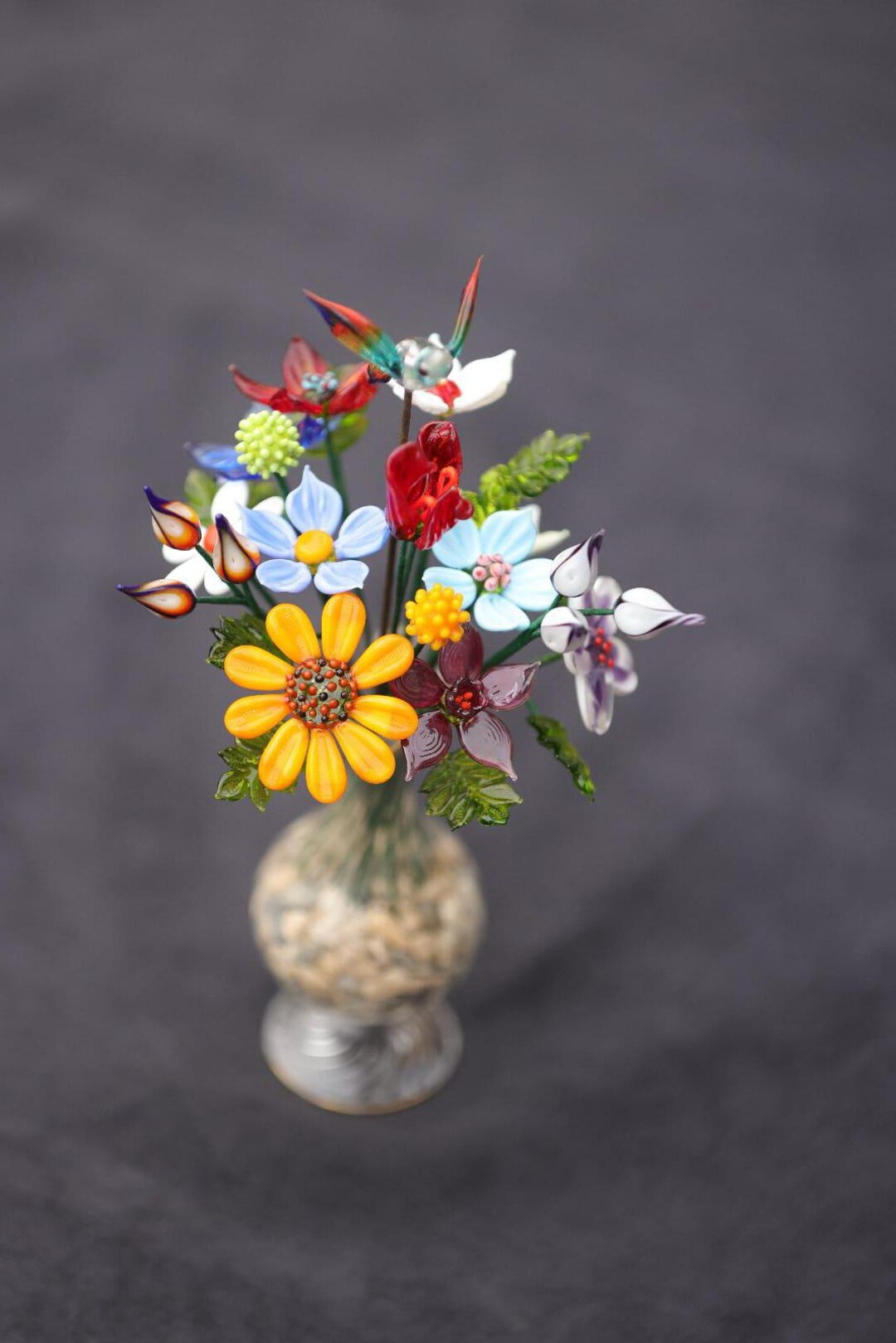 Handmade Glass Miniatures – Flower, Bird & Butterfly Decor | Unique ...