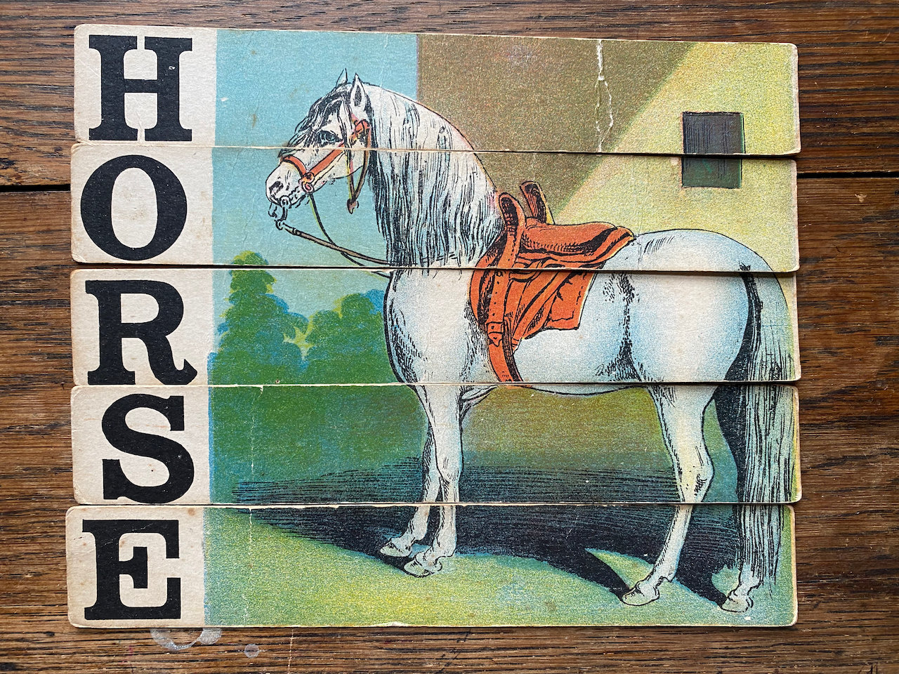 1880s ANTIQUE Sliced Animals Word Puzzle, Selchow & Righter, Antique ...