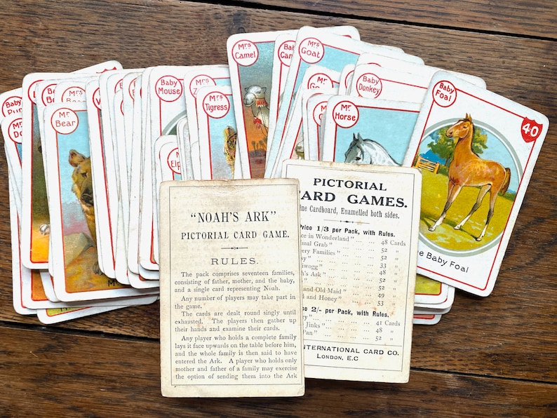 FULL SET Noah's Ark De La Rue 1890s Pictorial Card Game ...