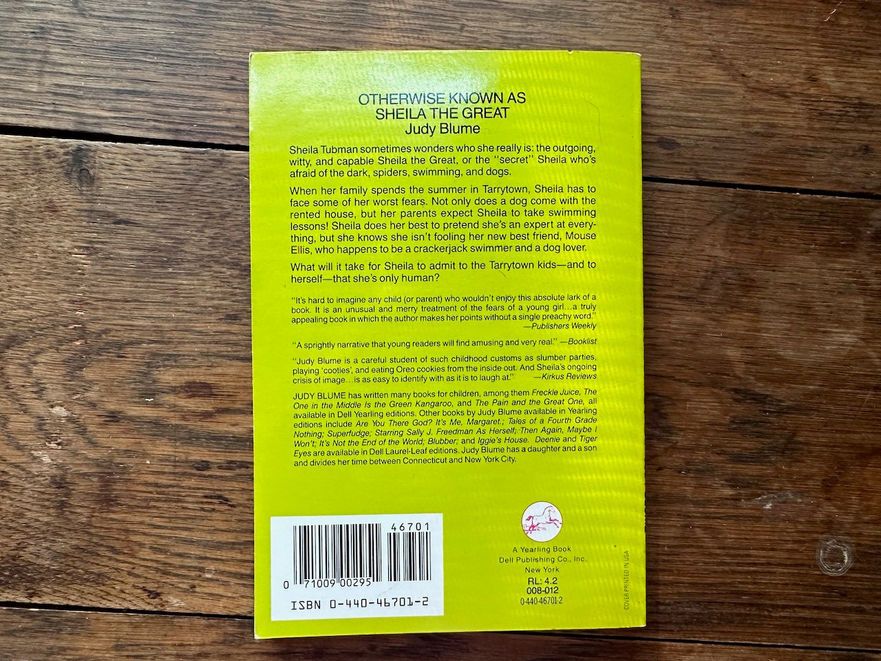 Otherwise Known as Sheila the Great, Judy Blume. Dell Yearling ...
