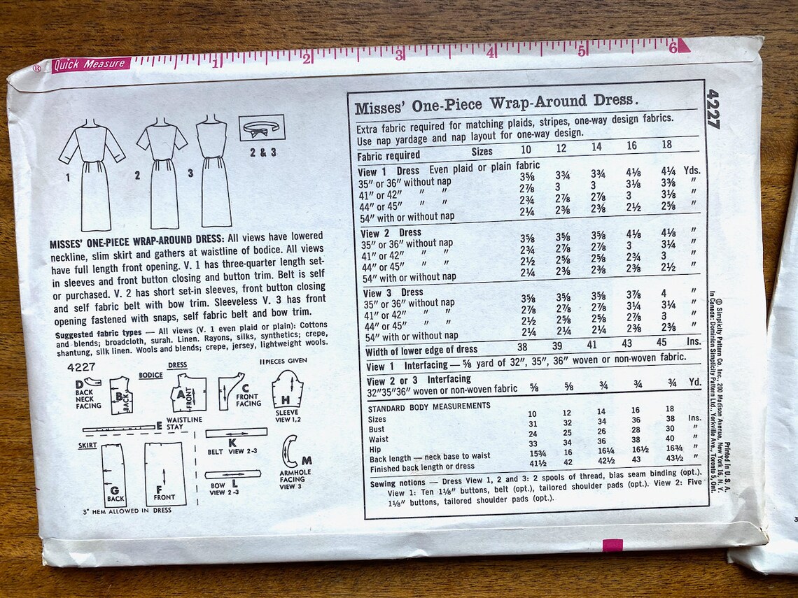 UNCUT Simplicity 4227, Misses Size 12/14, Bust 32/34, 1950s-1960s ...