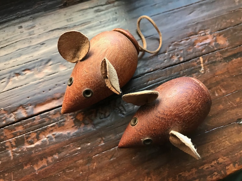 Vtg Midcentury Modern Teak Mice, Salt and Pepper, Denmark Danish ...