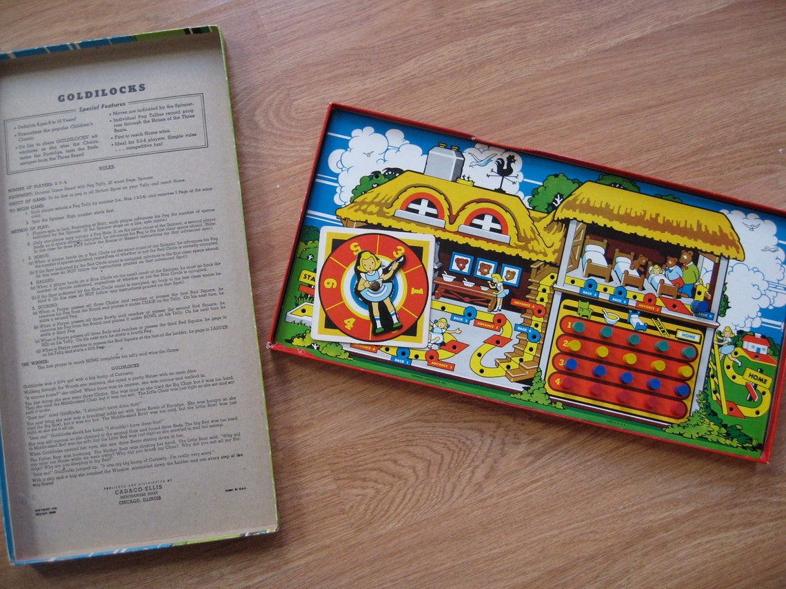Goldilocks Vtg 1954 Cadaco-ellis Children's Board Game - Etsy
