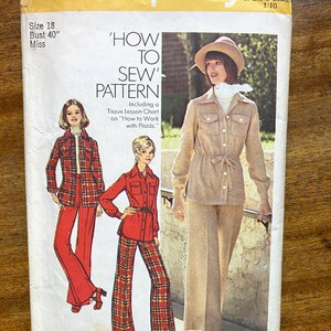 CUT/UNCUT Simplicity 5851, Size 18 Bust 40 Inch Misses, 1973 1970s ...