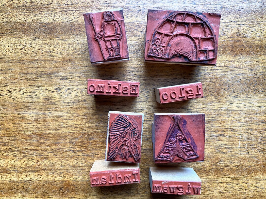 PICK ONE Antique Rubber Stamps, Classroom Printer, Native Indigenous ...