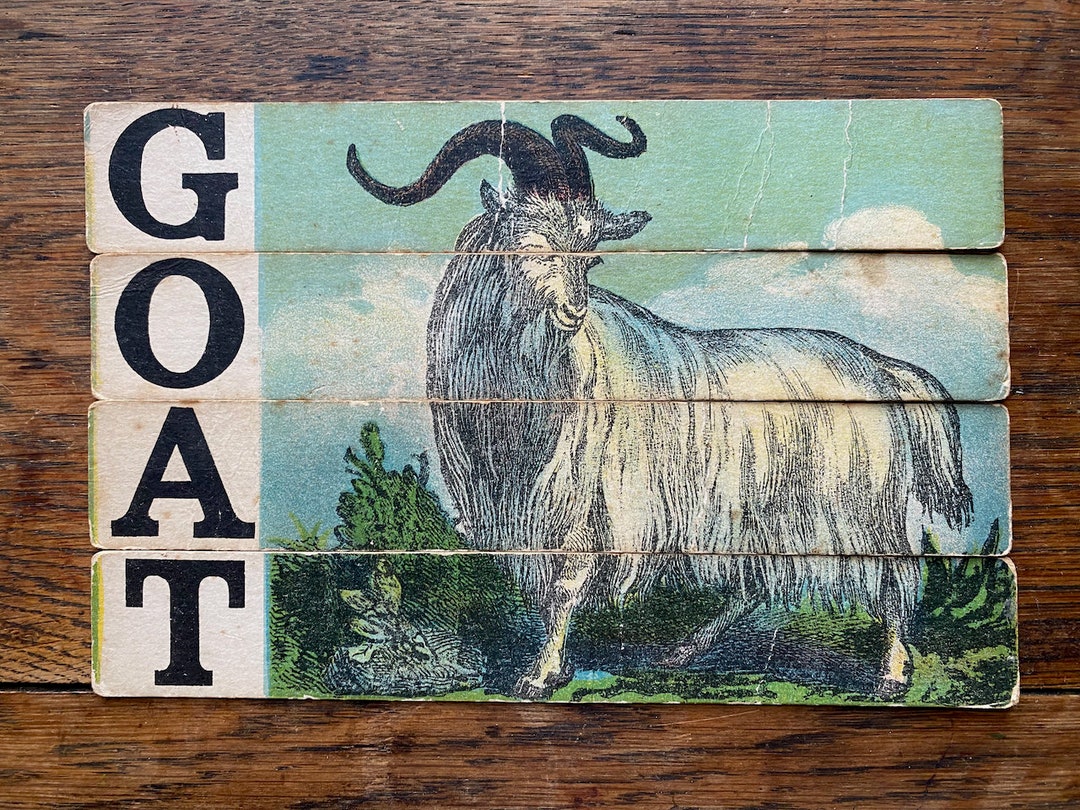 1880s ANTIQUE Sliced Animals Word Puzzle, Selchow & Righter, Antique ...