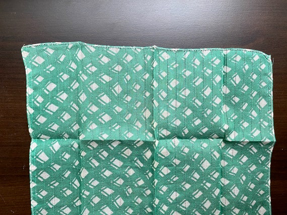 Vtg 1930s-1940s geometric squares hanky, handkerchief… - Gem