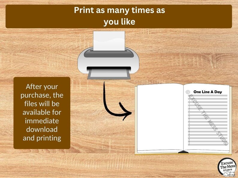 One Line A Day – Letter and A5 Printable Journal Planner Insert - Etsy ...