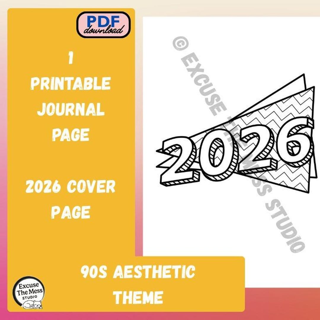 2026 Cover Page – Letter and A5 Printable Journal Planner Insert - Etsy