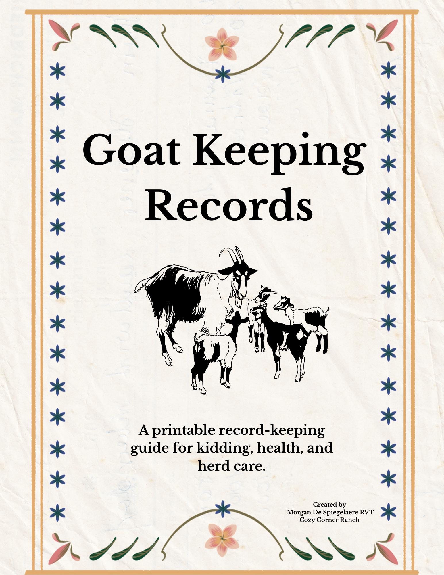 Goat Keeping Records + Kidding & Health Log - Etsy