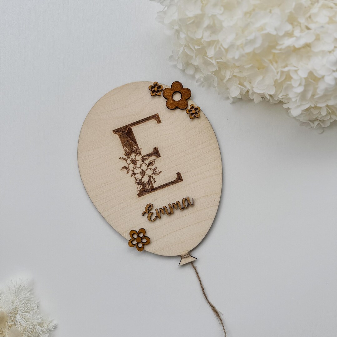 Balloon Wall Decor With Name Custom Daisy Name Plate Baby Name Sign ...