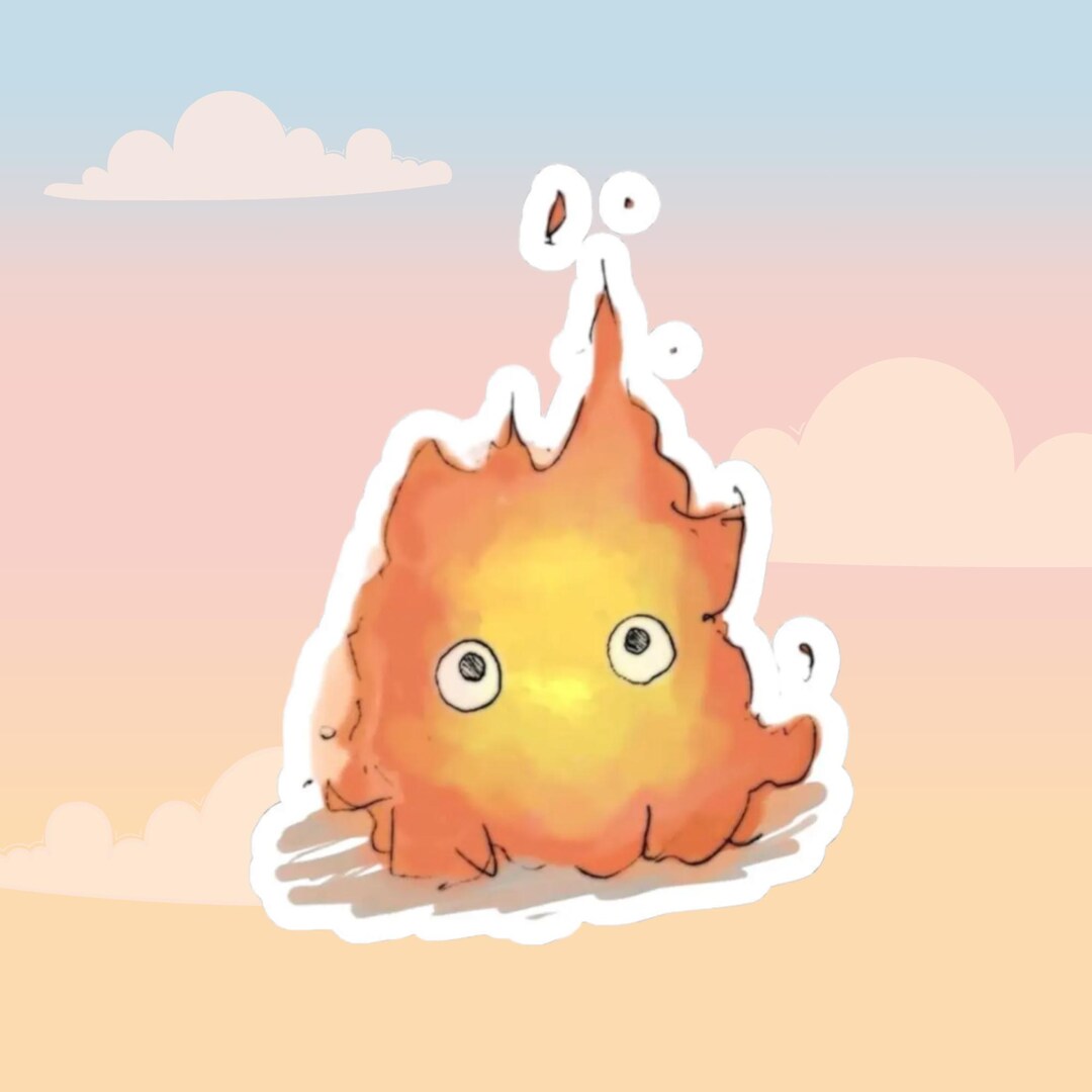 Studio Ghibli Howls Moving Castle Kiss-cut Sticker Cute Calcifer Anime ...