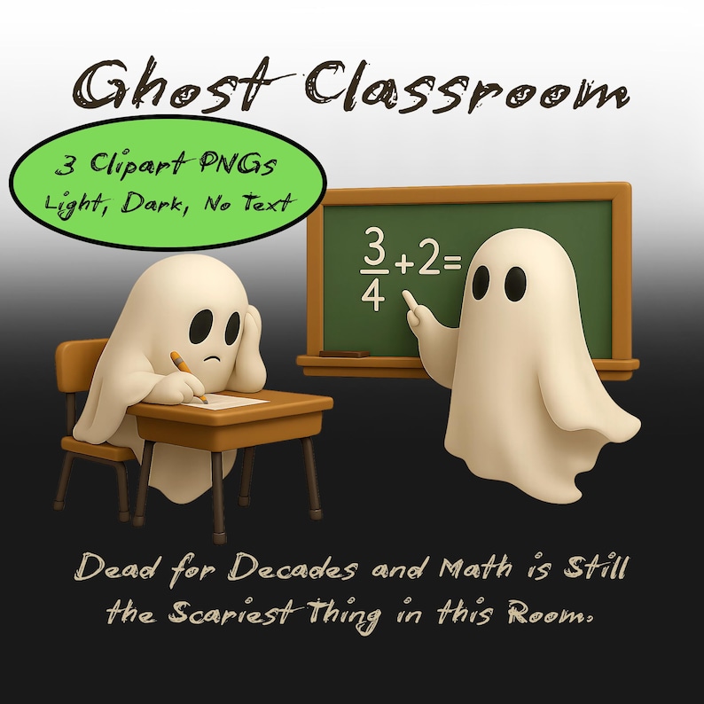 Ghost Math Classroom Clipart – Cute, Funny Halloween Ghosts With ...