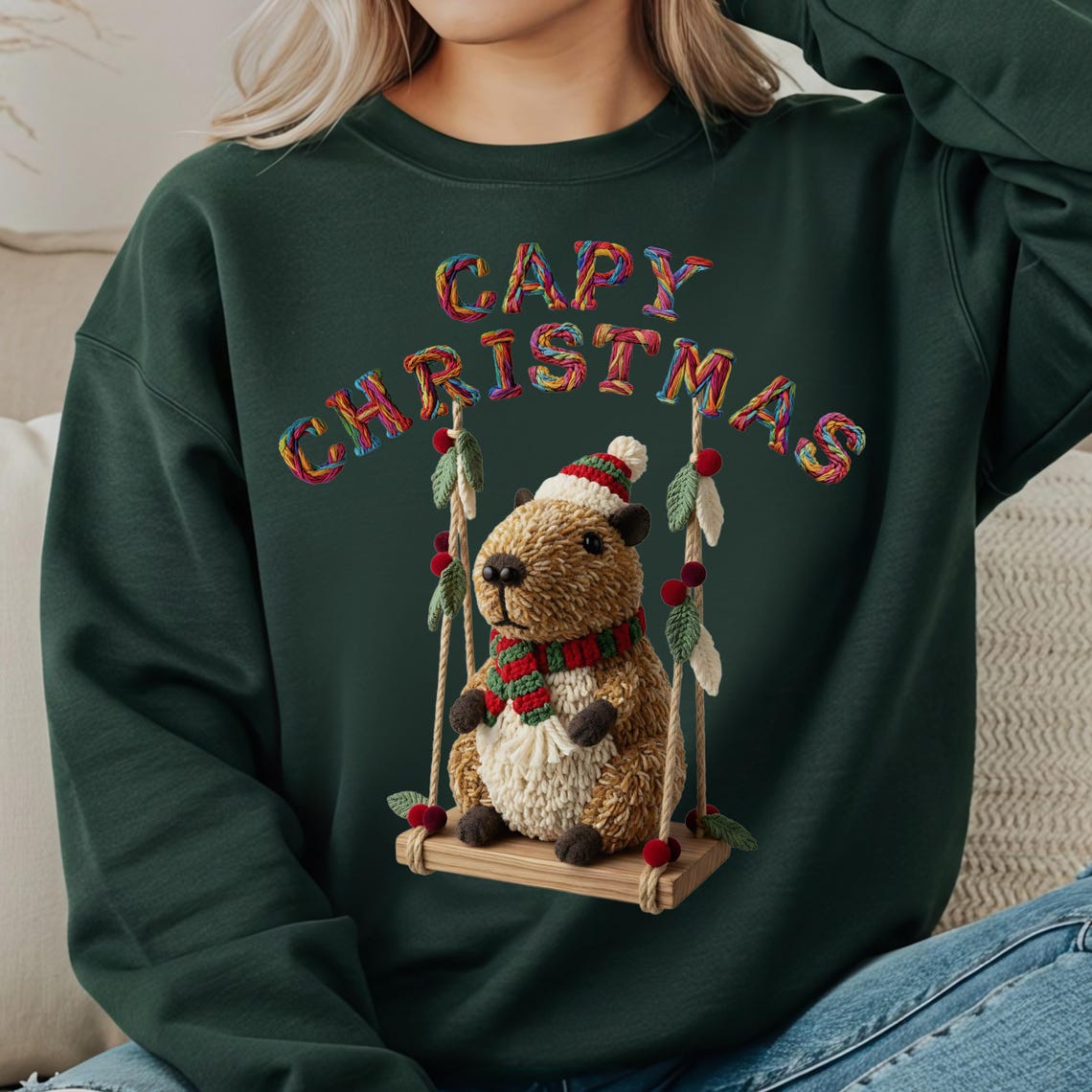 Capy Christmas PNG | Cute Capybara Christmas Clipart | Yarn Crochet ...