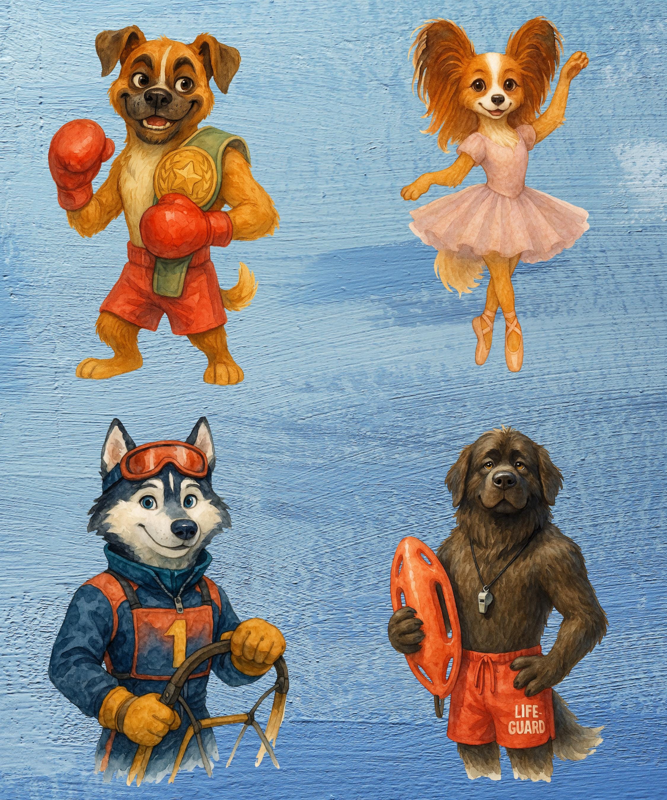 Athlete Dogs Clipart Bundle | Sports Dog Watercolor Pngs | Football Dog ...