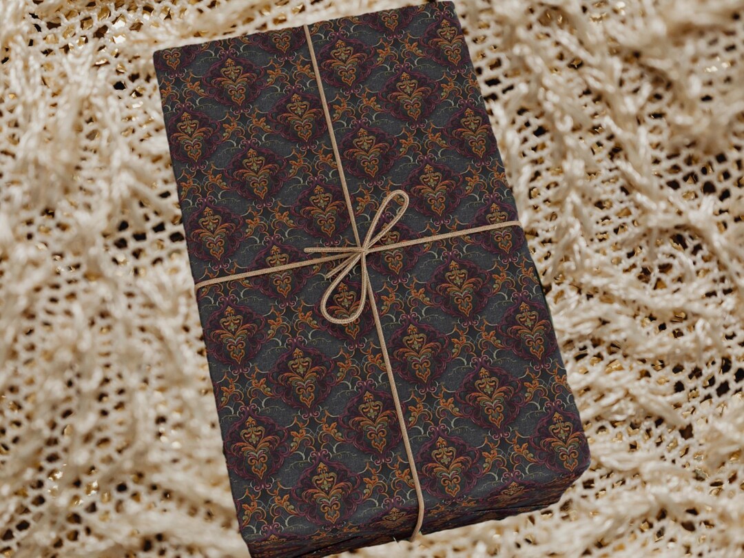 Gothic Damask Wrapping Paper, Vampire Chic Gift Wrap, Dark Elegant ...