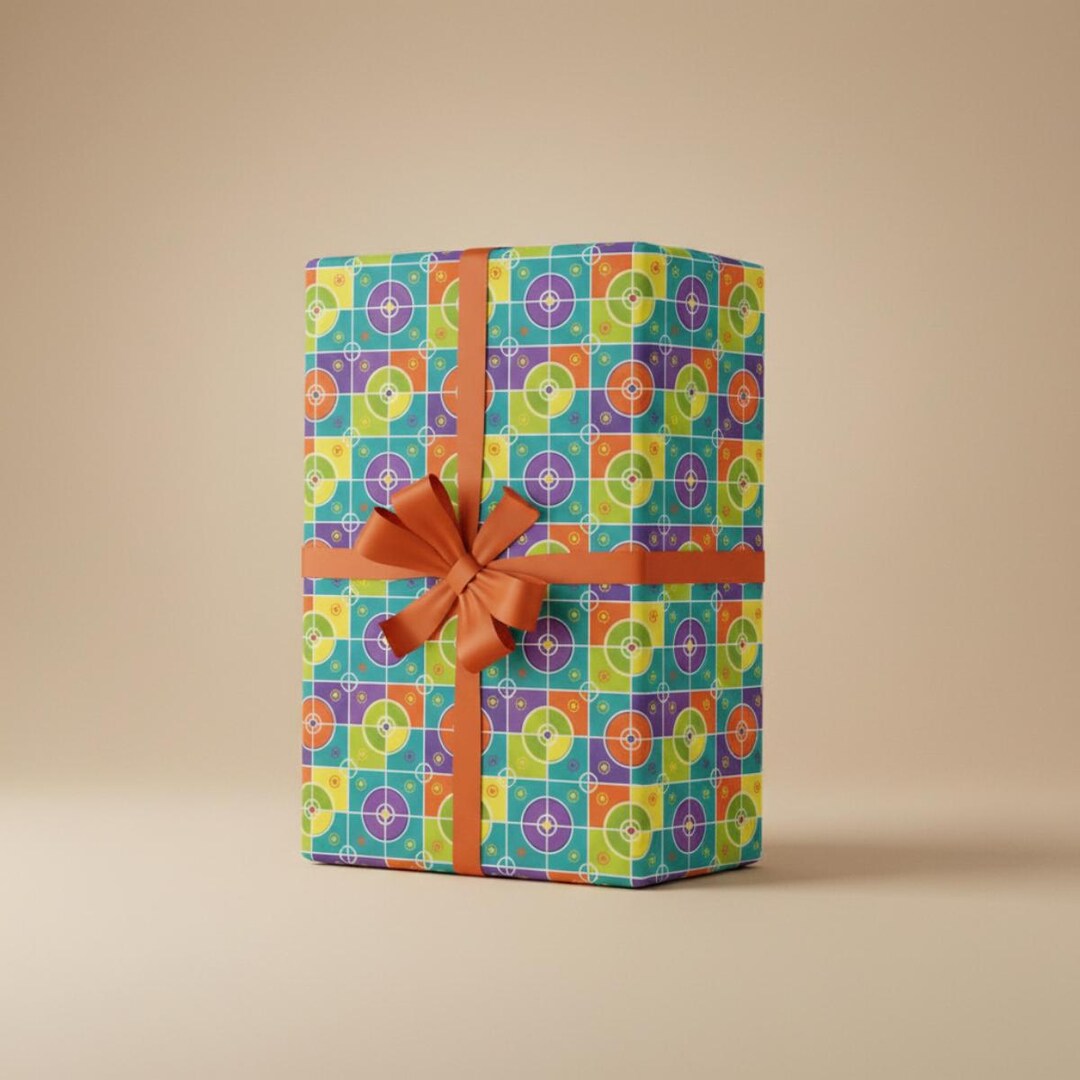 Colorful Soccer Field Wrapping Paper, Modern Sports Gift Wrap, Bright ...
