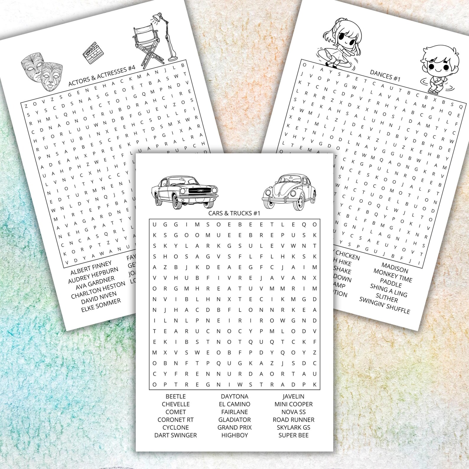 1960s Word Search Puzzle Pages | 52 Groovy Nostalgia Puzzles ...