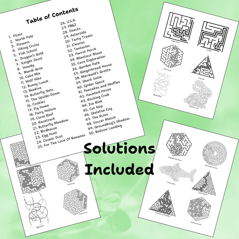 50 Fun Printable Maze Worksheets for Kids Volume 1 - Etsy