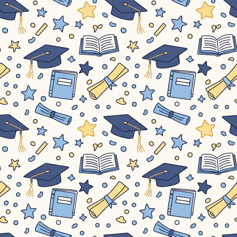 Graduation Wrapping Paper, Class of 2026 Gift Wrap, Blue and Gold ...