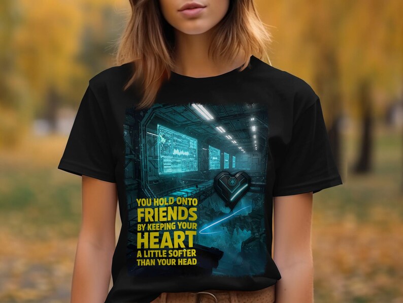 Cyberpunk Heart T-shirt | Sci-fi Friends Quote Tee | Futuristic ...